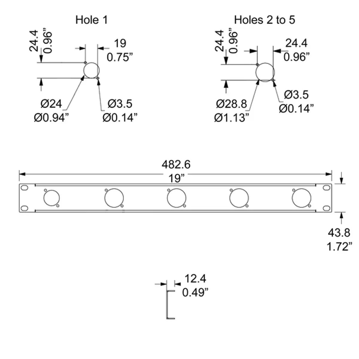 Penn Elcom 1HE Rack panel 19" | Zubehör