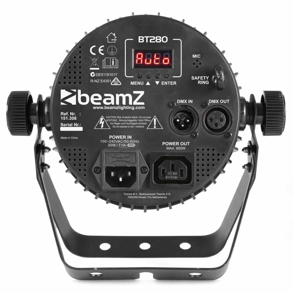 Beamz BT280 Flat Par 7x10W 6in1 DMX IRC | PAR LED