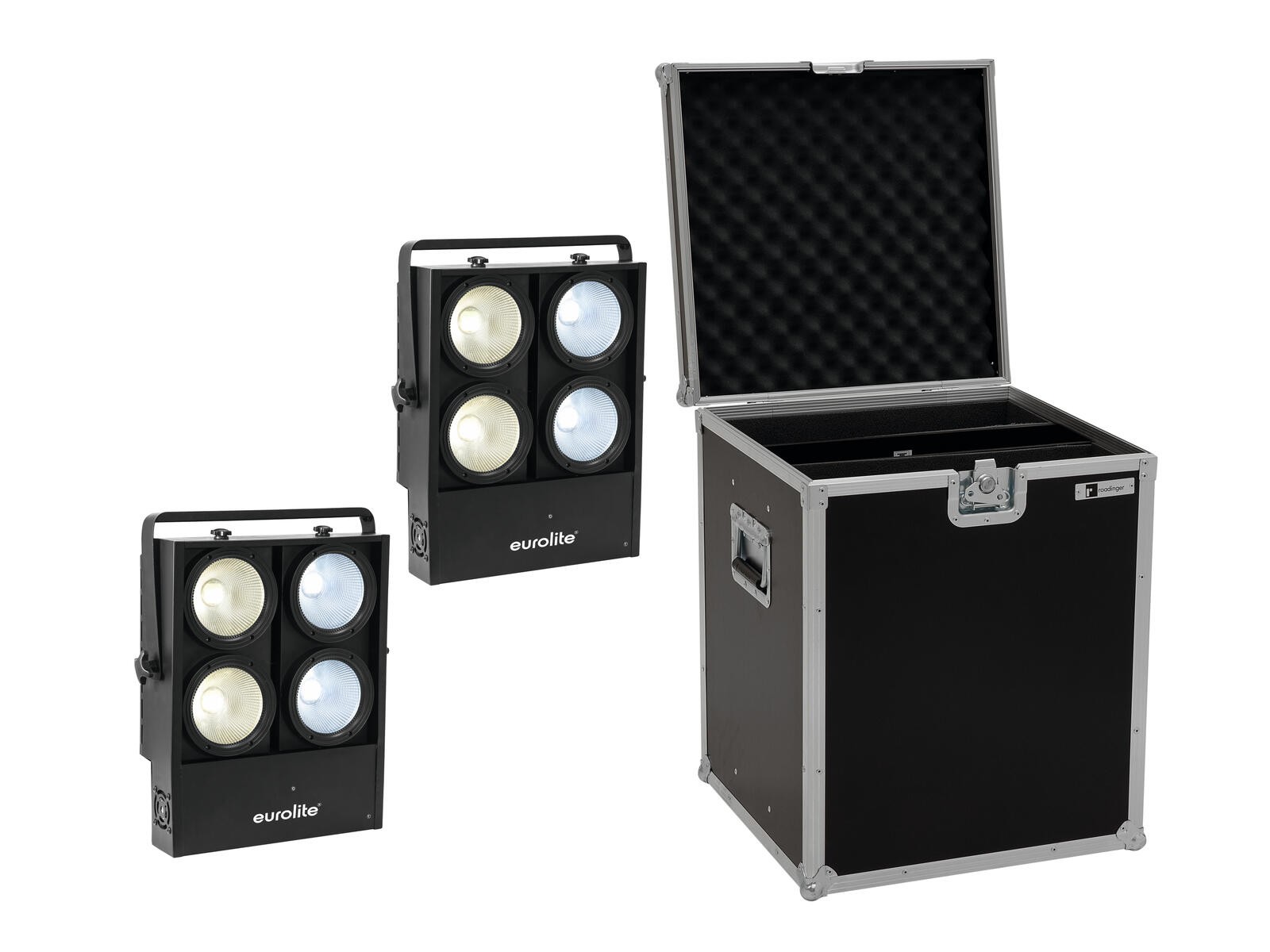 Eurolite Set 2x Audience Blinder 4x100W LED COB CW/WW + Custodia